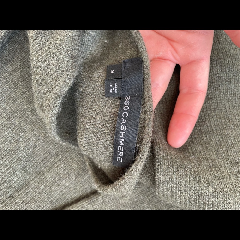 360 Cashmere Daniella Olive Green Open Back Long Slee… - Gem